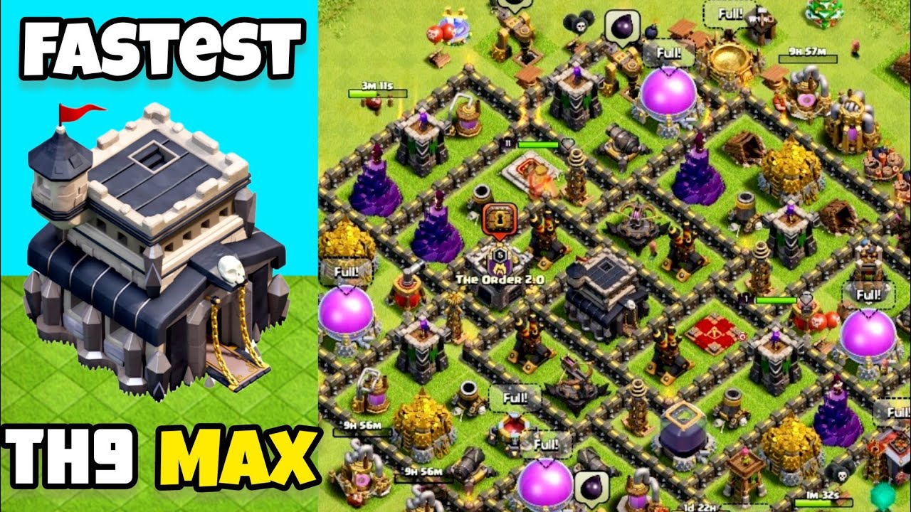 How To Max Town Hall 9 Fastest in Clash Of Clans - YouTube
