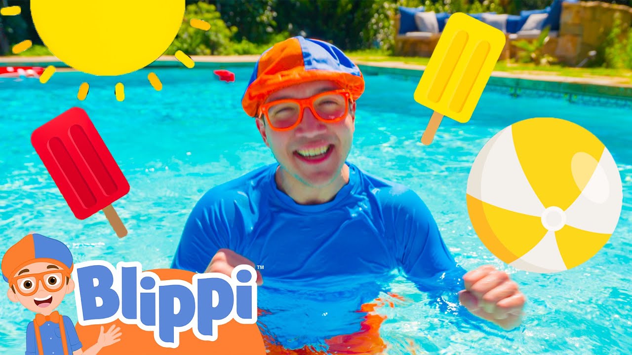 Blippi's Pool Day Fun | Learn English With Blippi | Blippi Hindi - YouTube