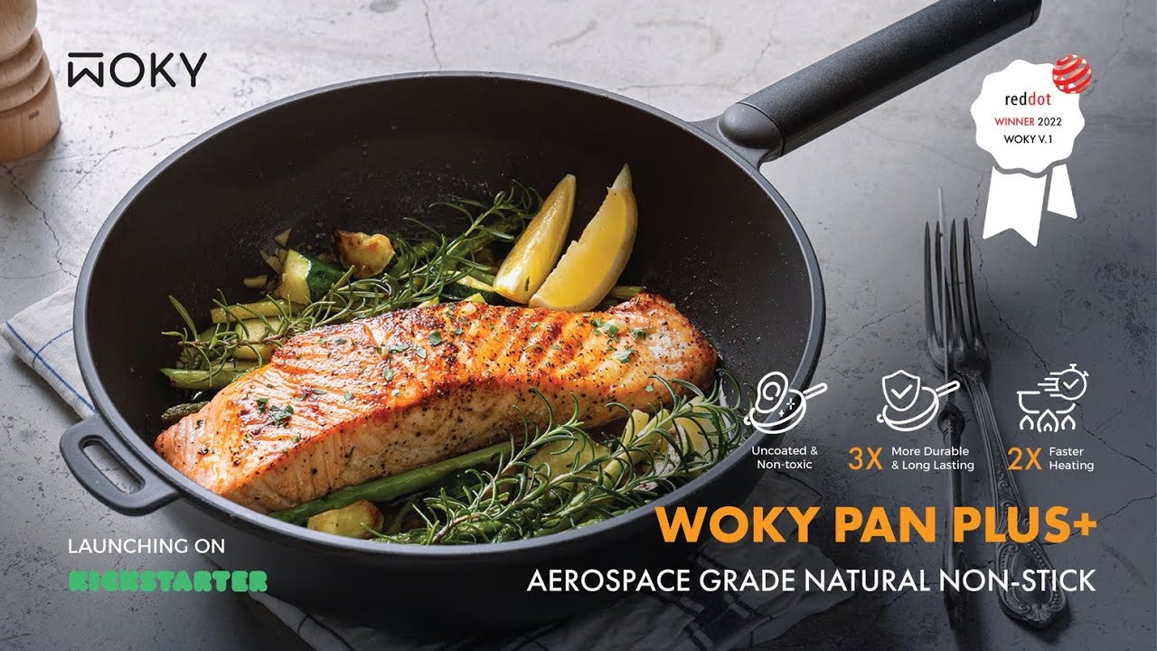 Woky Pan Plus+ | Aerospace Grade Natural Non-Stick - YouTube