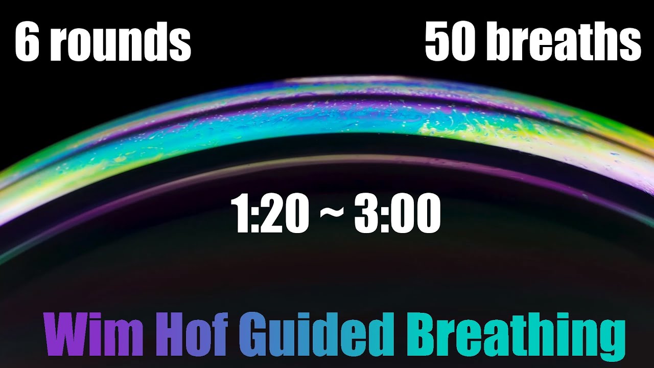 6 Guided Breathing Session Wim Hof Technique with 50 breaths / round - YouTube