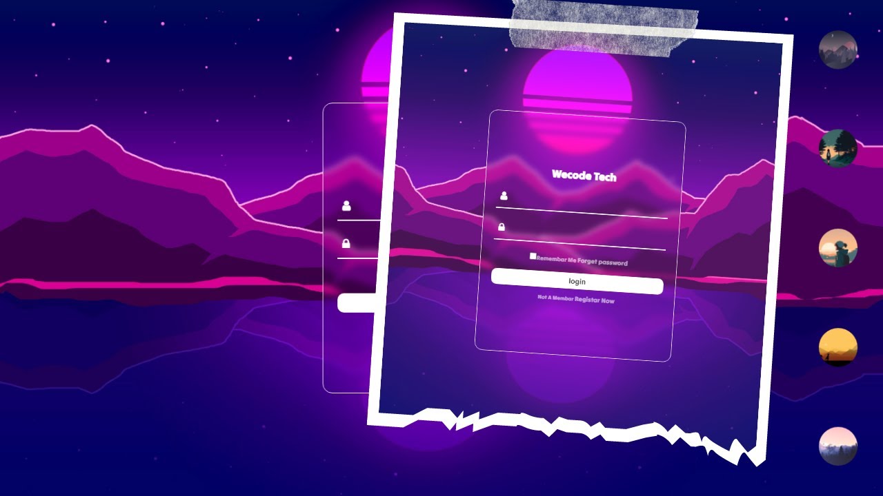 Animated Login Form Html Css | Part 2 | Click Button Change Bg Image ...
