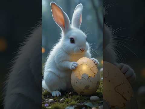 Rabbit Rescues a Duckling Trapped in an Egg #shorts #rabbitrescue #cuteanimals