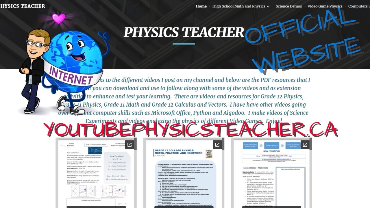 NEW Official Physics Teacher Website !!! FREE Resources - YouTube