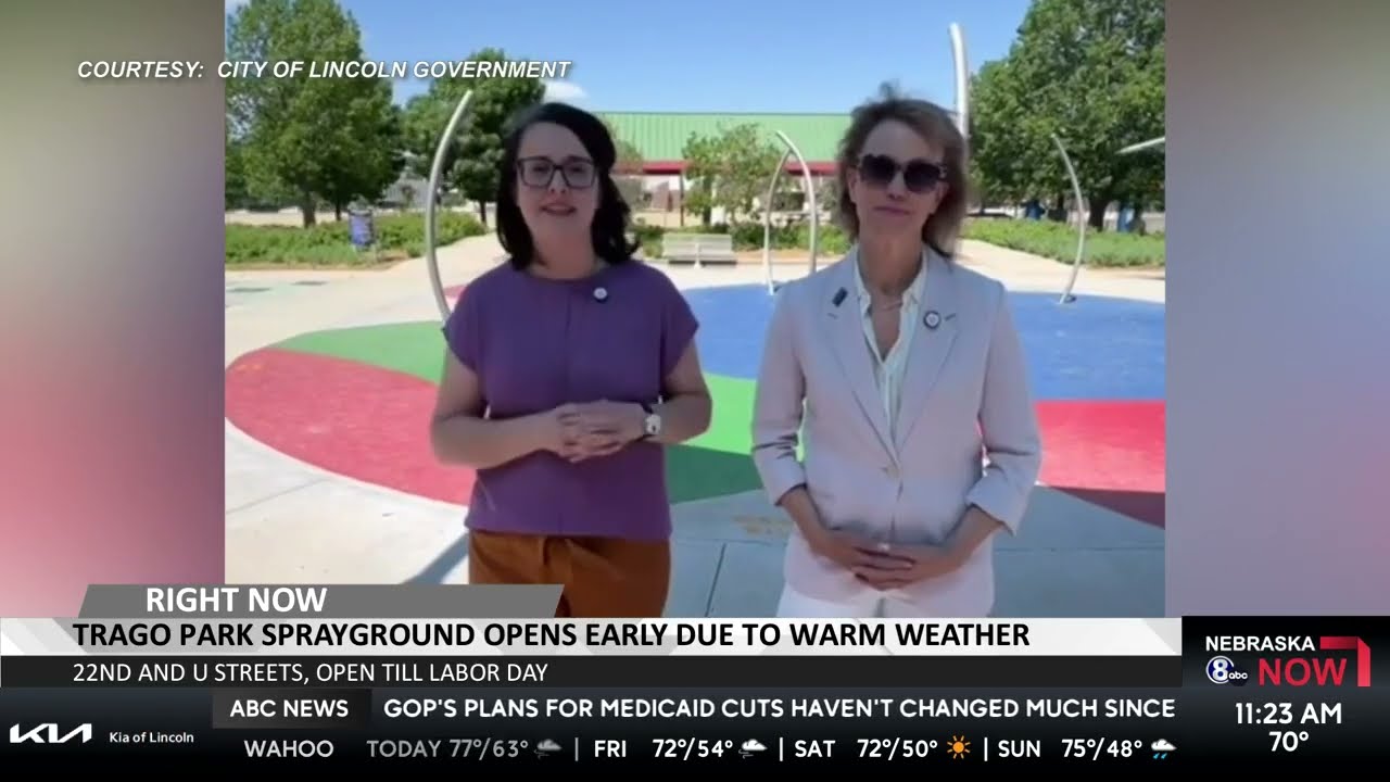 Trago Park Sprayground in Lincoln opens early due to warm weather - YouTube