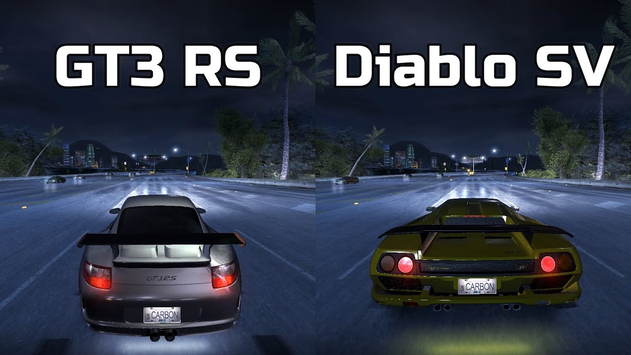 Porsche 911 GT3 RS vs Lamborghini Diablo SV - Need for Speed Carbon ...