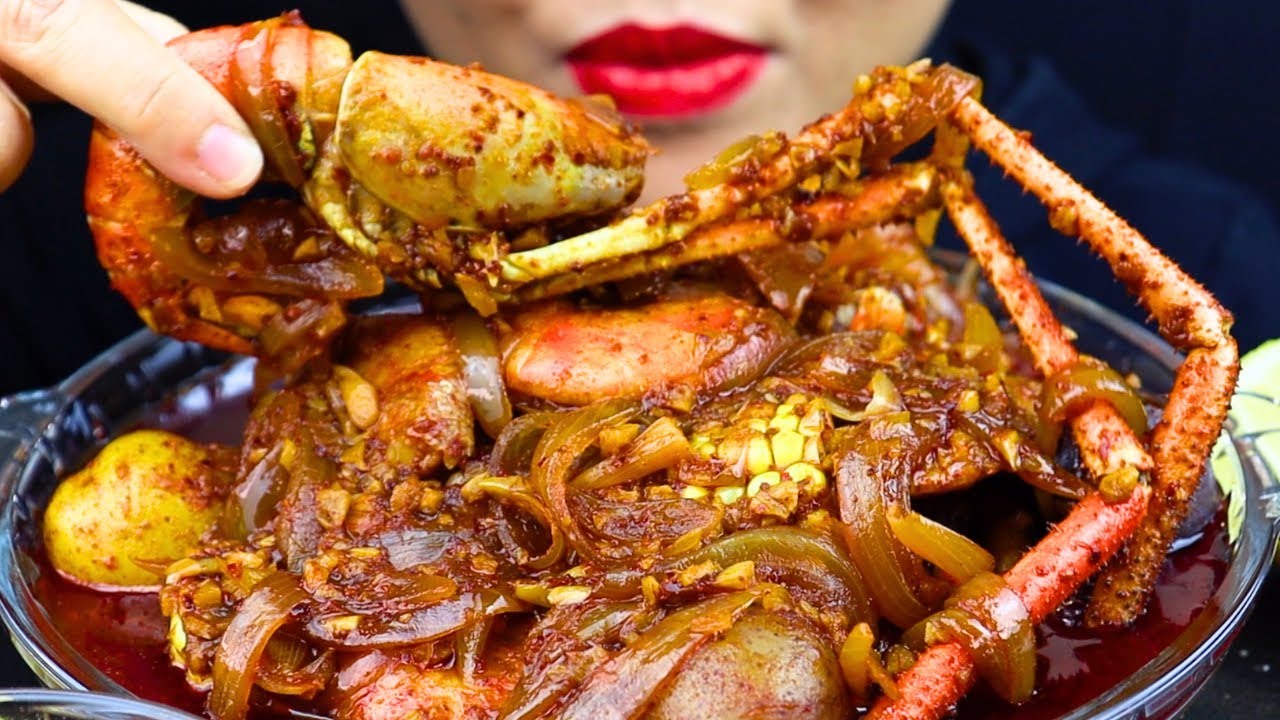 ASMR SEAFOOD BOILED MUKBANG EATING SOUND NO TALKING | KLE ASMR - YouTube