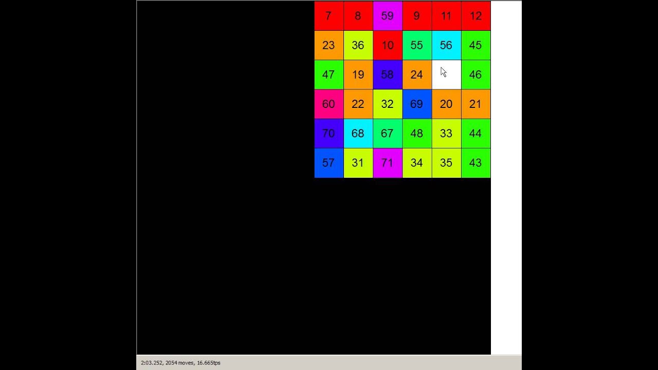 12x12 sliding puzzle in 3:56.615 - YouTube