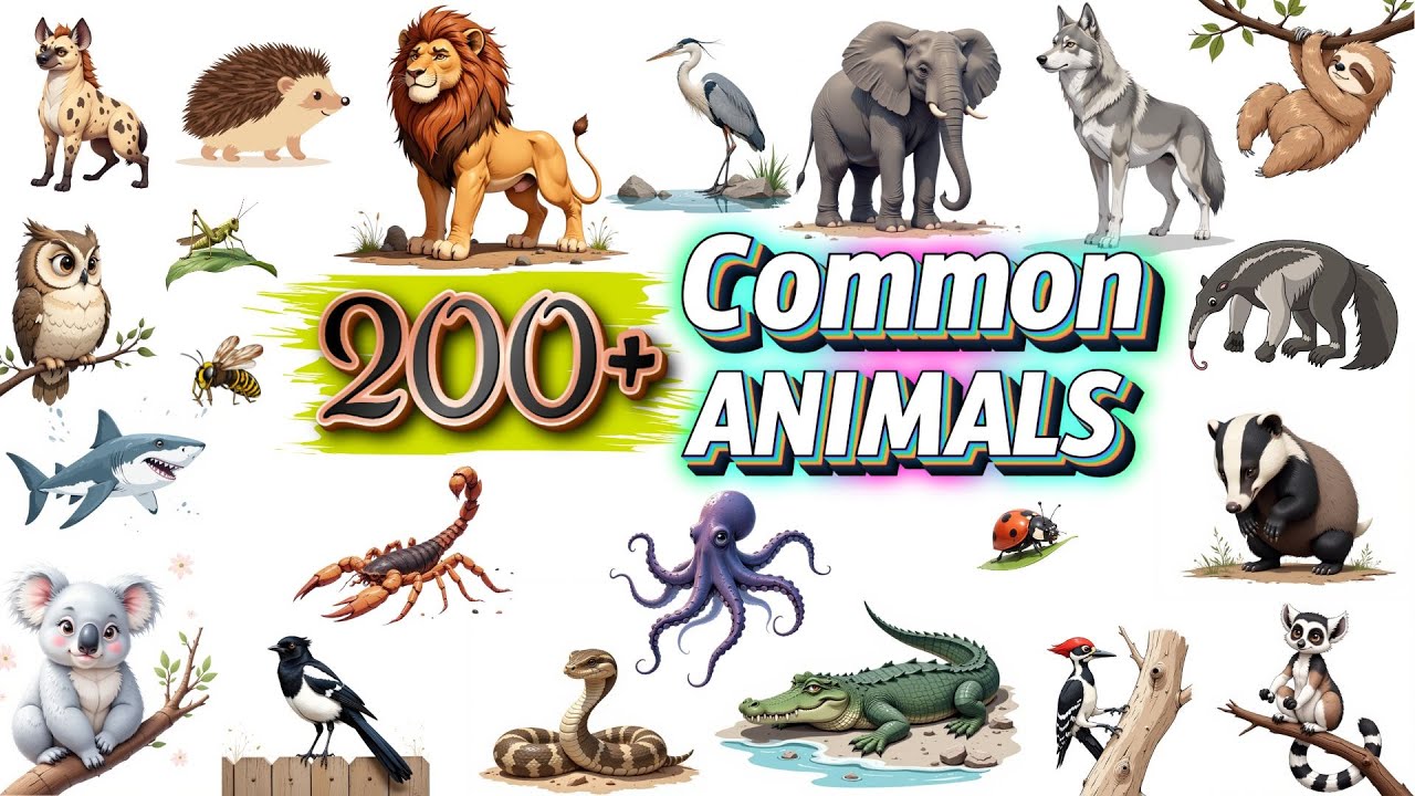 Master 200+ English Animal Words 🐾🐼 with Pictures for Beginners - YouTube