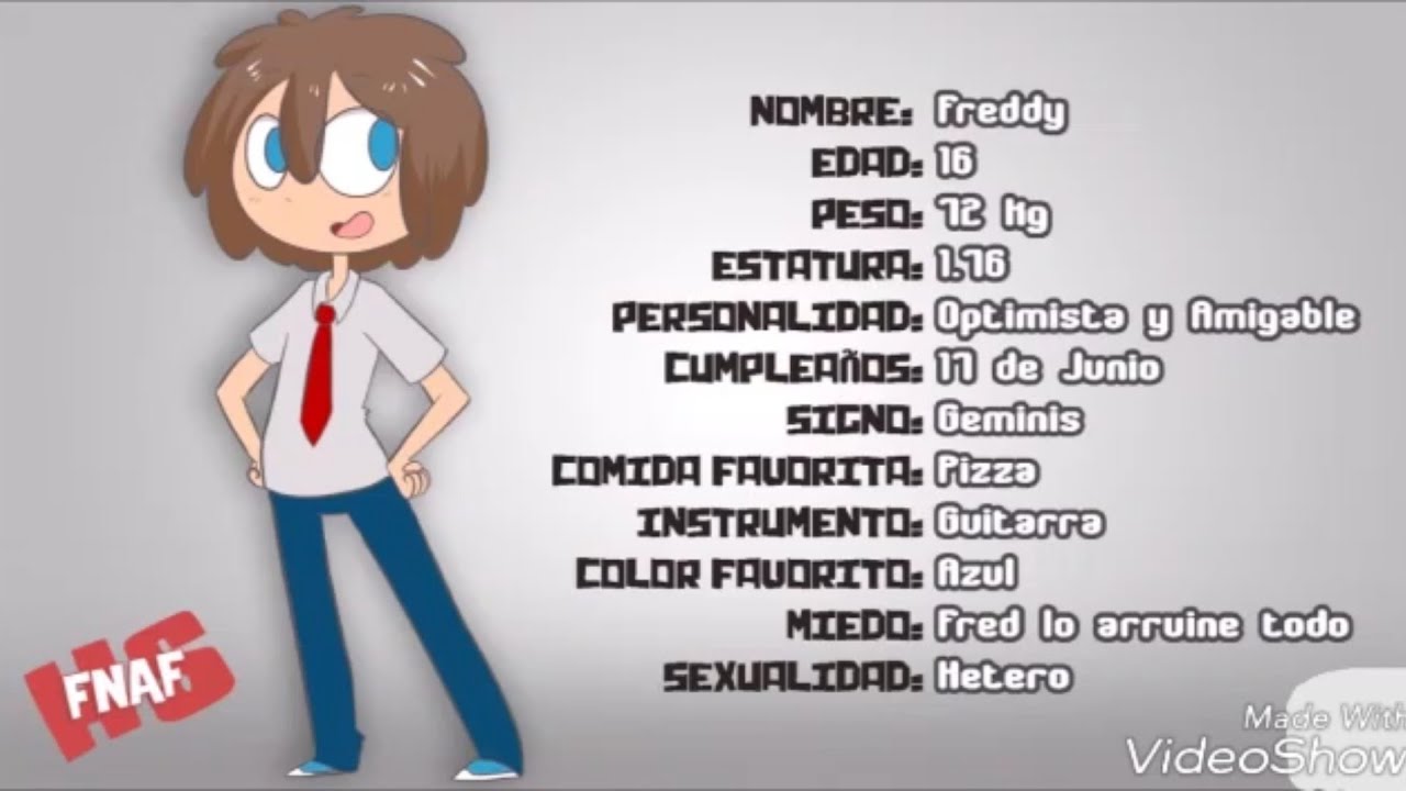 Fichas de los personajes Fnafhs - YouTube