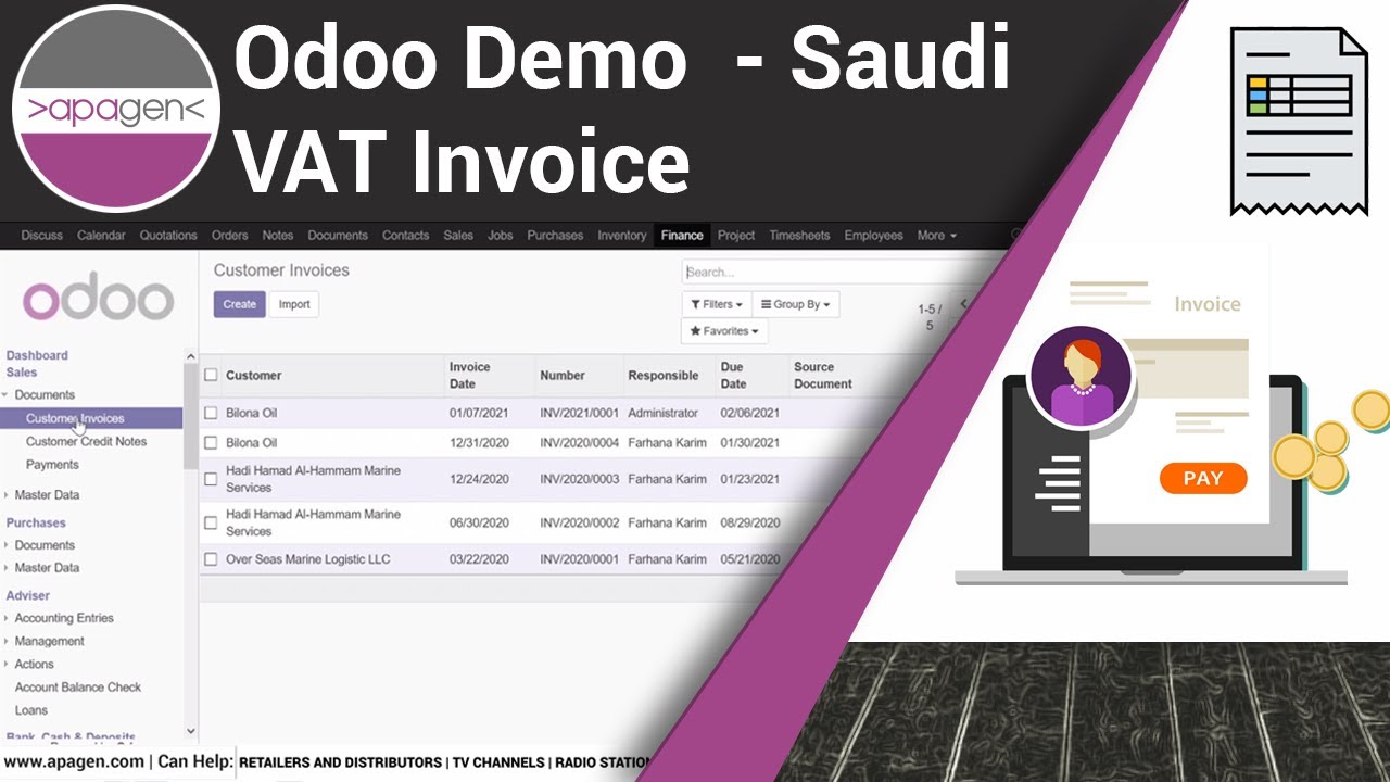Odoo Demo - Saudi VAT Invoice | Apagen Solutions Pvt. Ltd. (Odoo ...
