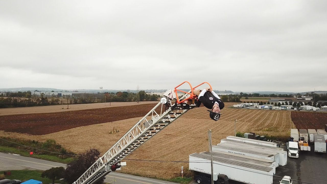 Firefighter Ladder Demonstration Captured in 4K Drone Video - YouTube