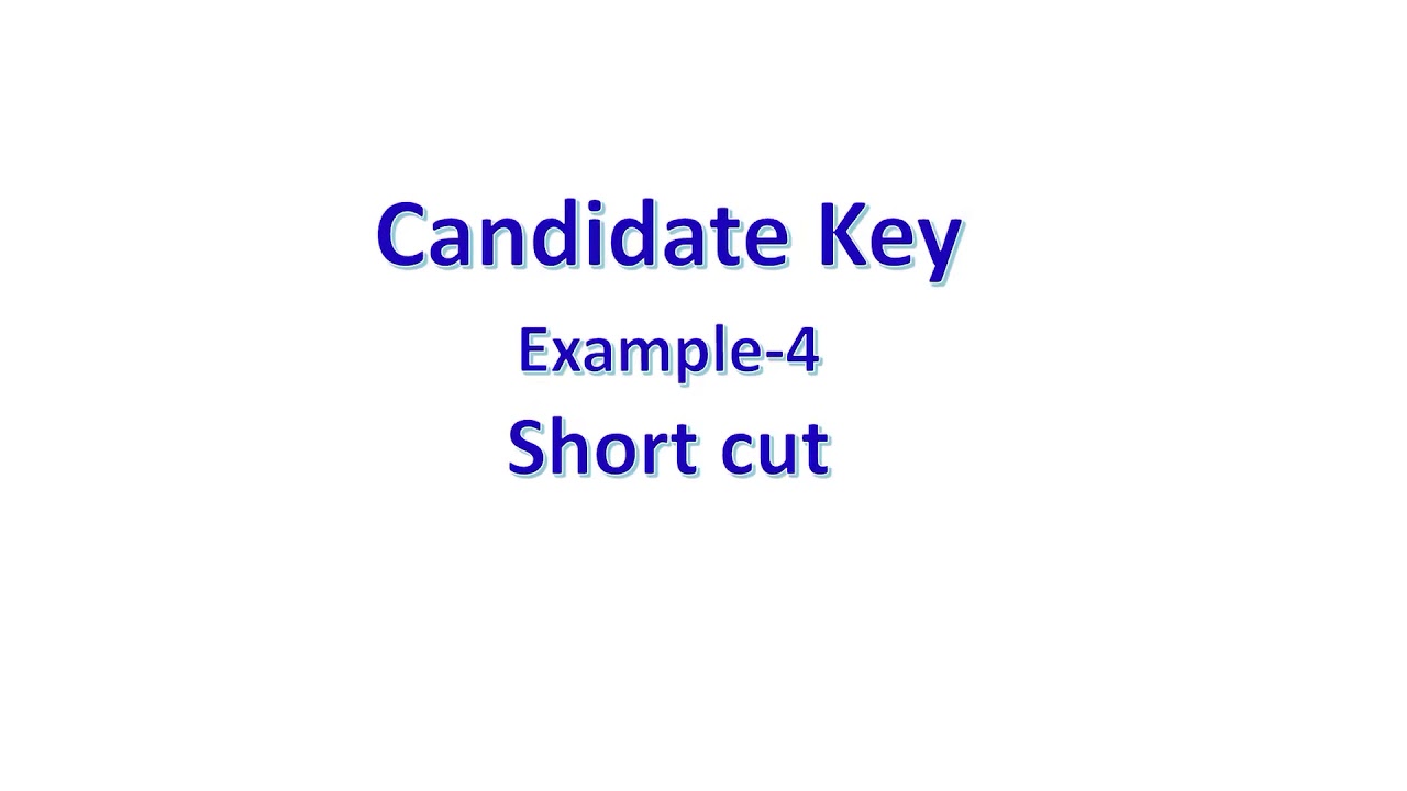 Candidate key in RDBMS| Candidate key Example in RDBMS in Hindi - YouTube