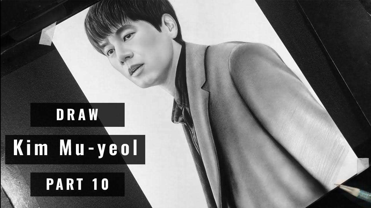 RealTime Portrait Drawing Kim Muyeol Part 10 Draw Clothes - YouTube