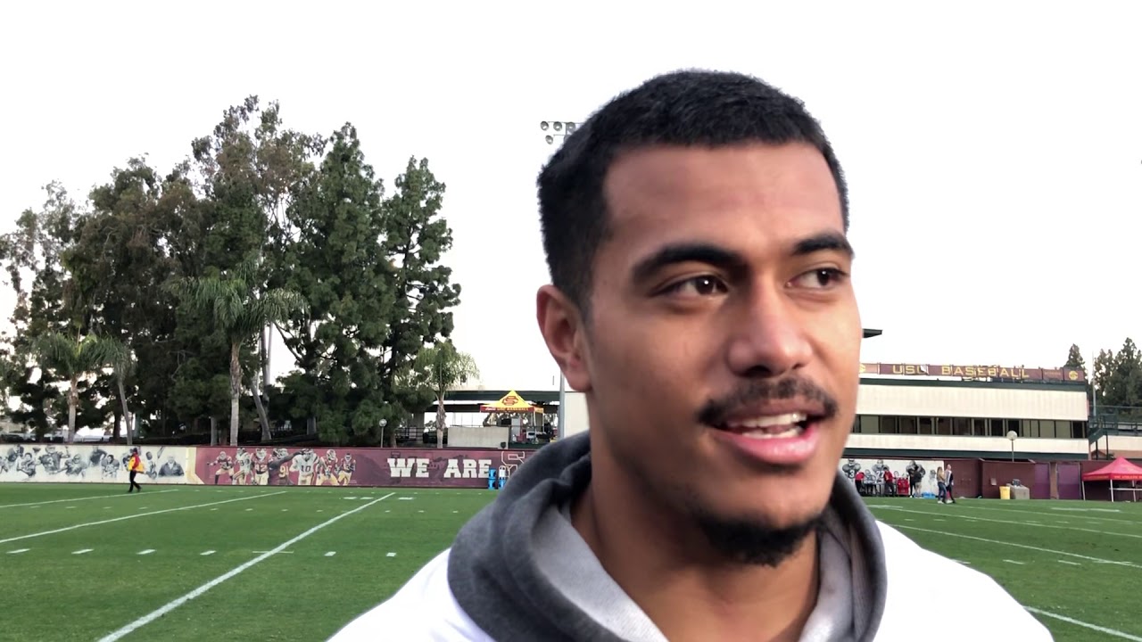 Jordan Iosefa embraces leadership role, talks after USC Spring Ball Day ...