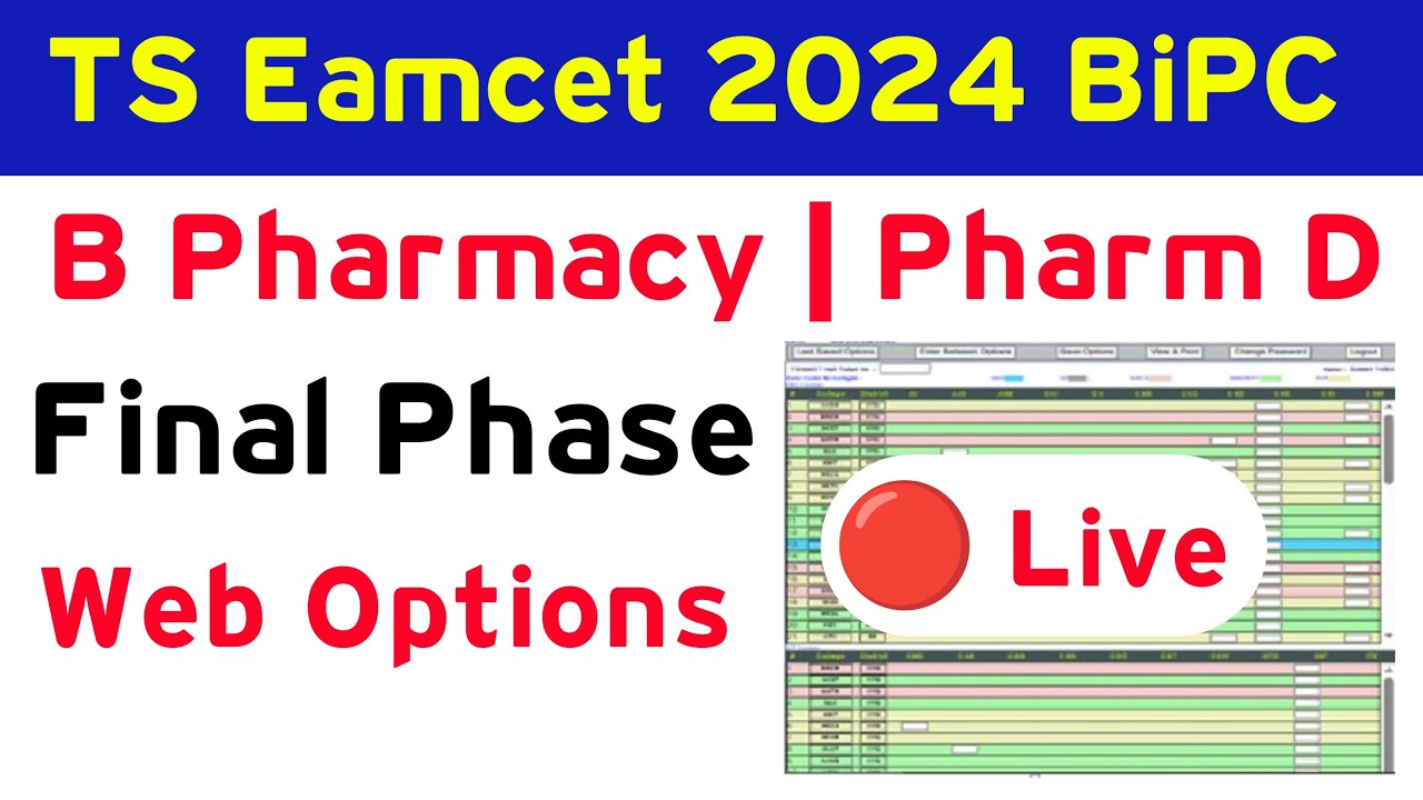 Ts Eamcet 2024 Bipc Final Phase Web Options live - YouTube