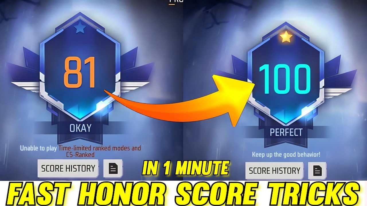 Honor Score 100 score in 1 minute trick in free fire max || Honor score ...