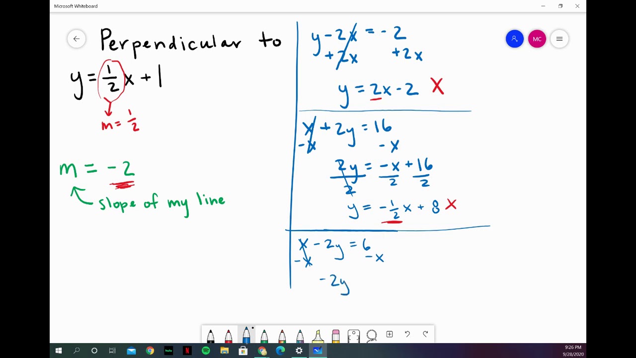 Example 4 (Parallel & Perpendicular Equations) - YouTube