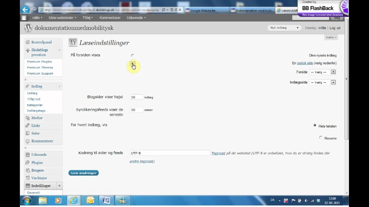 Indstilling af fast startside - YouTube