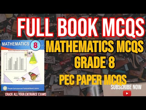 Grade 8 Mathematics | Mathematics MCQs | PEC Paper Mid Term Mcqs | PEC ...