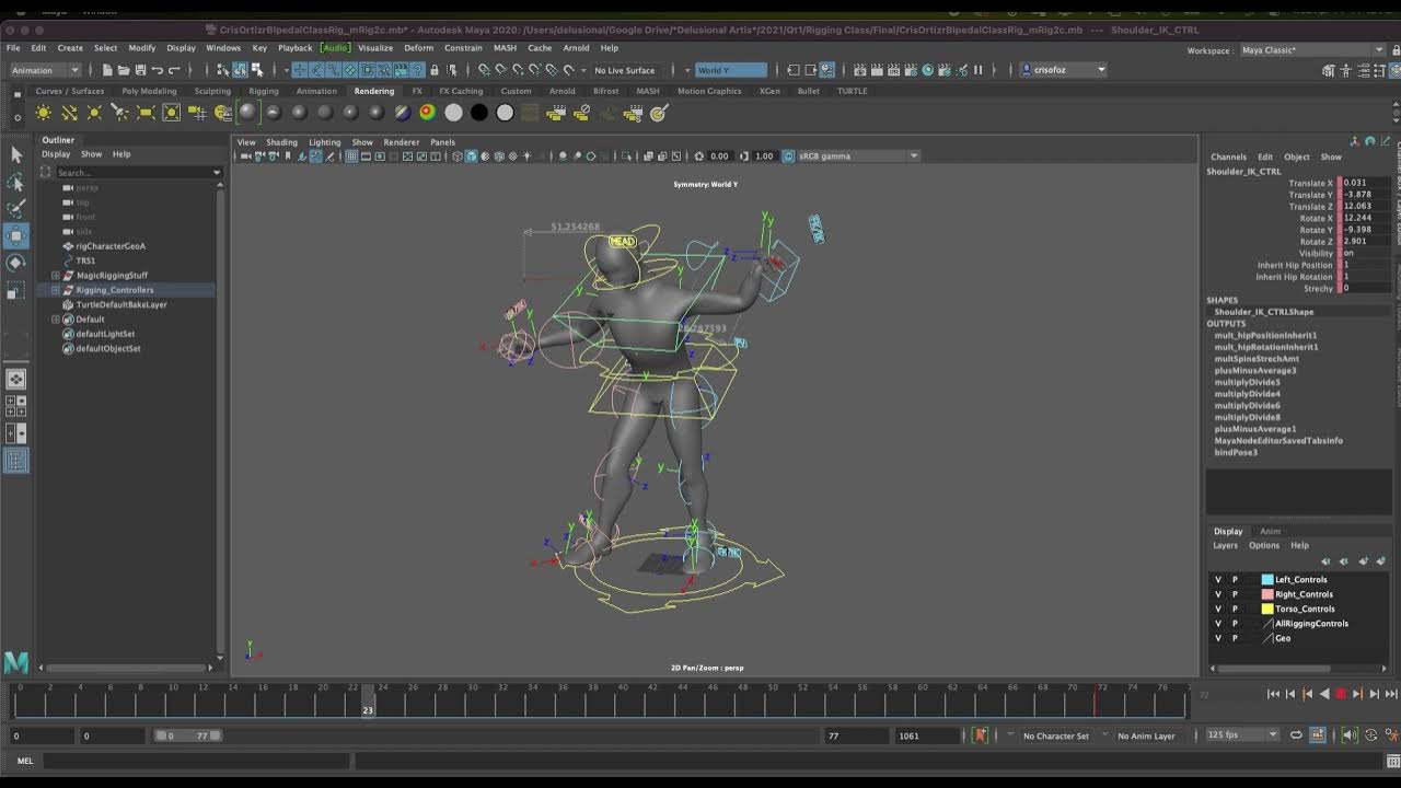 Quick Screen Recording of my Maya rig project from Gnomon Class - YouTube