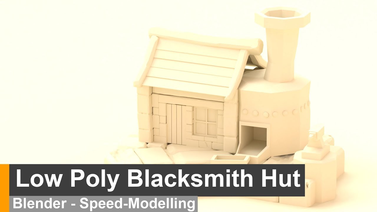Low Poly - Blacksmith - Blender Speedart - YouTube