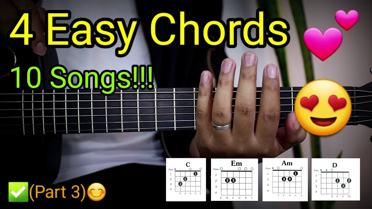 4 Easy Chords, 10 Songs!!!😍 - YouTube
