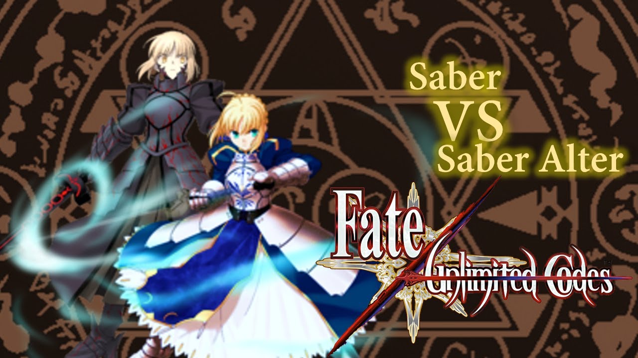 Fate Unlimited Codes Saber VS Saber Alter [Fairy BGM] - YouTube