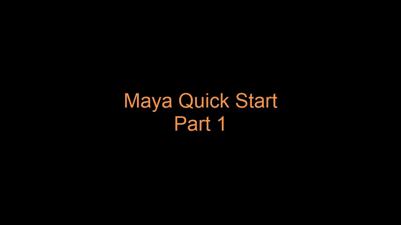 Maya Quick Start Part1 navigation - YouTube