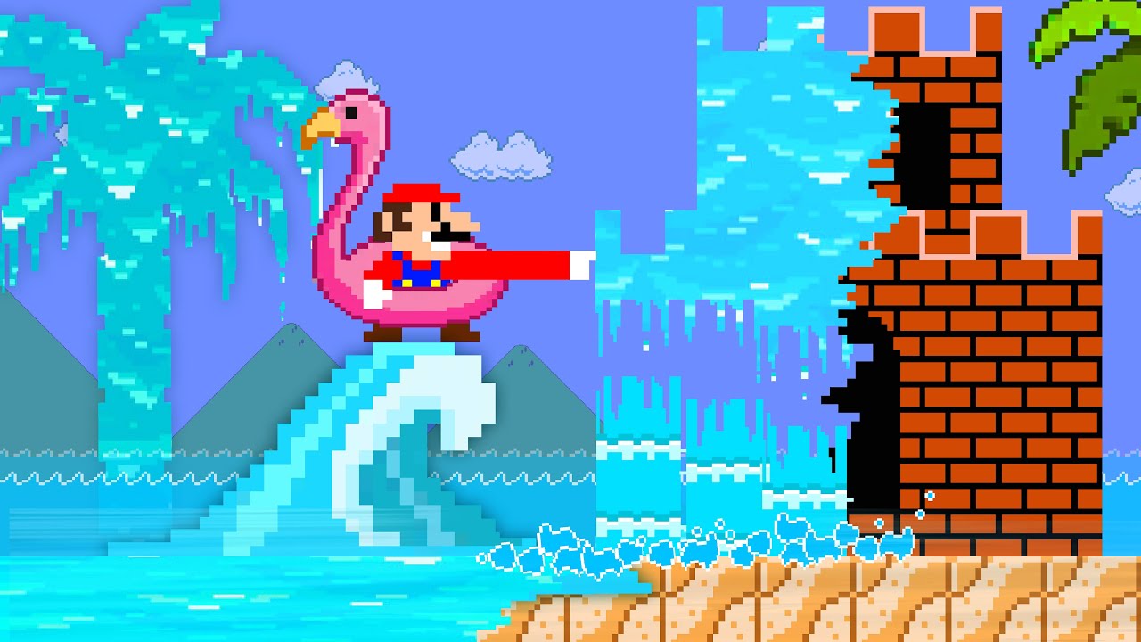 Super Mario Bros. but Everything Mario Touches Turns into Water | ADN ...