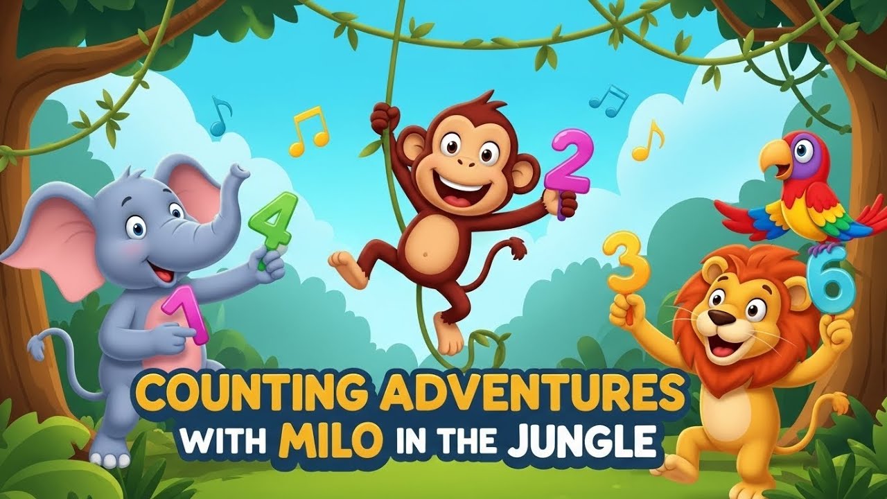 Counting Adventures with Milo in the Jungle | Learn Numbers with ...