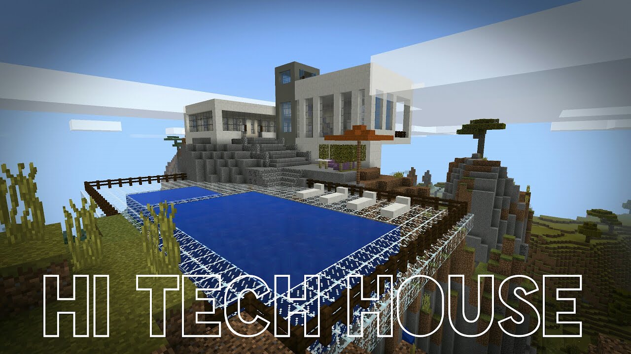 Hi tech house mountain in minecraft - YouTube