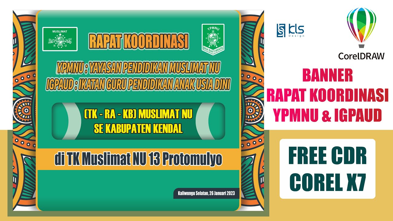 Free CDR - Cara Membuat Desain Banner Rapat Koordinasi YPMNU dan IGPAUD ...