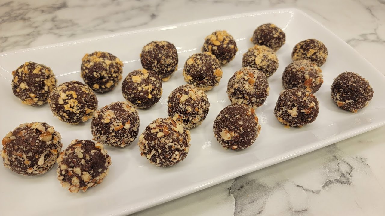 3-4 ingredient Whole Food Plant Based Oil Free truffles - YouTube