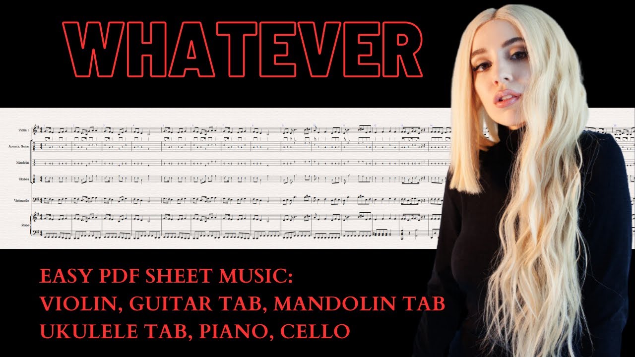 AVA MAX & KYGO - WHATEVER | Easy PDF Sheet Music | Guitar Tab, Ukulele ...