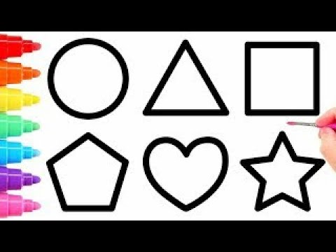 Basic shapes Drawing, Painting & Coloring For Kids, Toddlers | How to Draw Basic Shapes For Kids ...