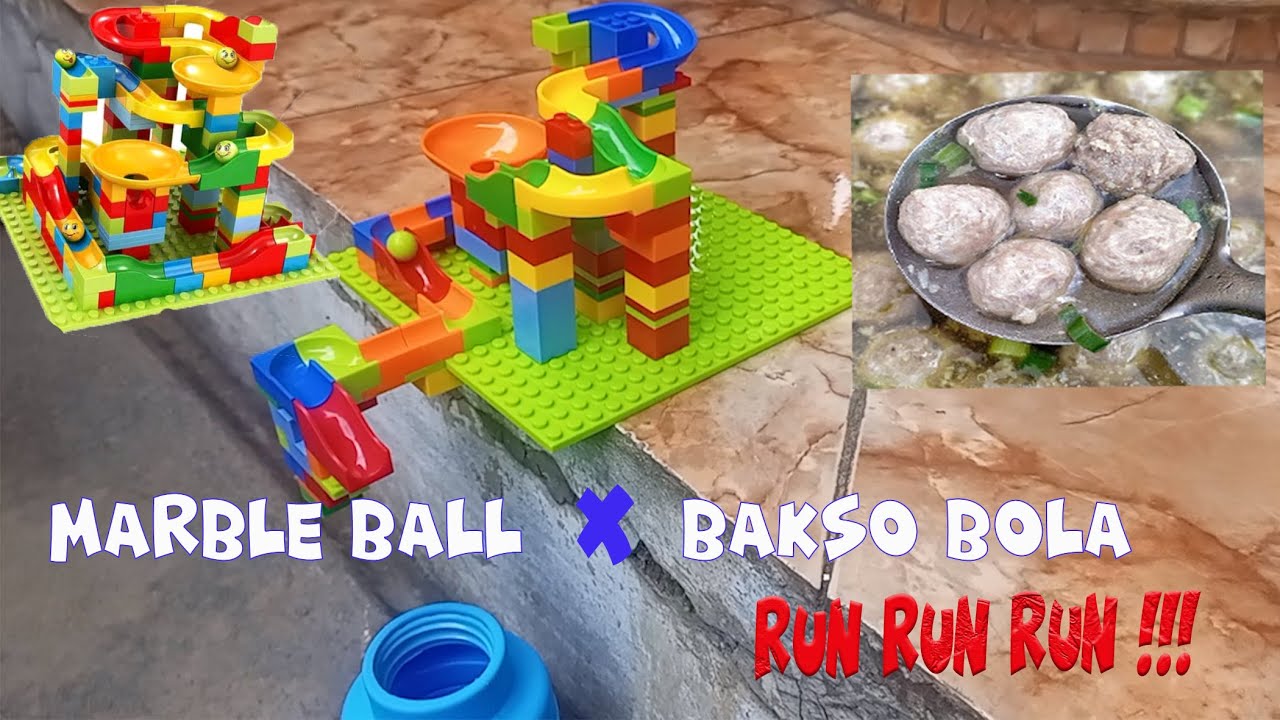 MARBLE RUN x BAKSO BOLA, BAKSO DAN KELERENG BALAP • MARBLE RUN RACE ...