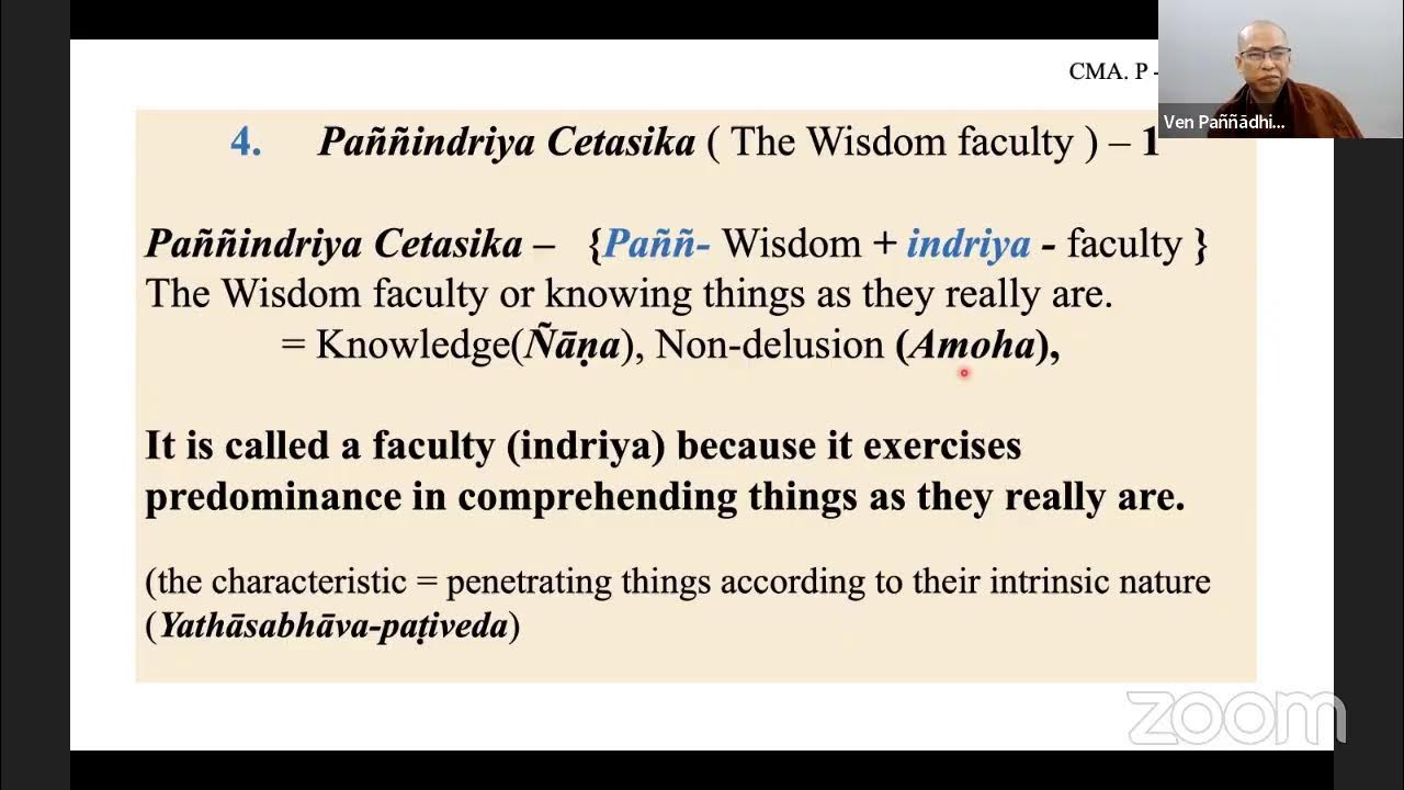 Abhidhamma Study Class 27 - Beautiful Mental Factors (Sobhana-cetasika ...
