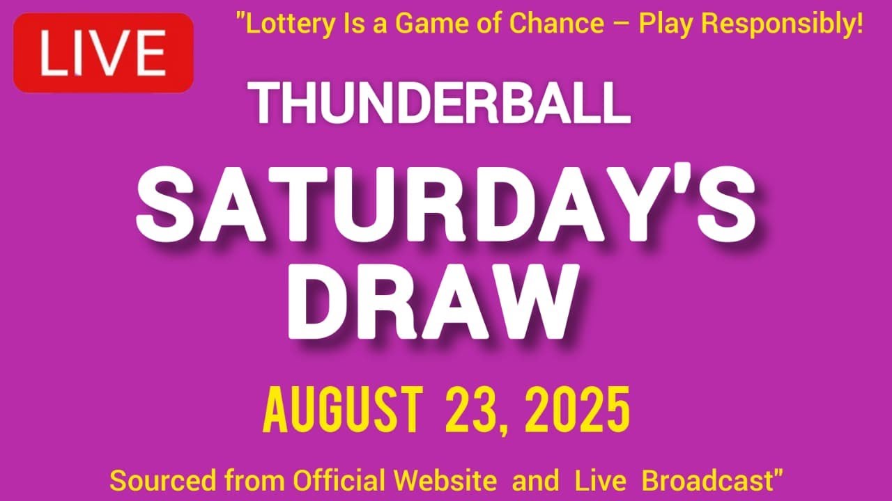 National Lottery Thunderball draw live tonight results from Saturday 23 ...