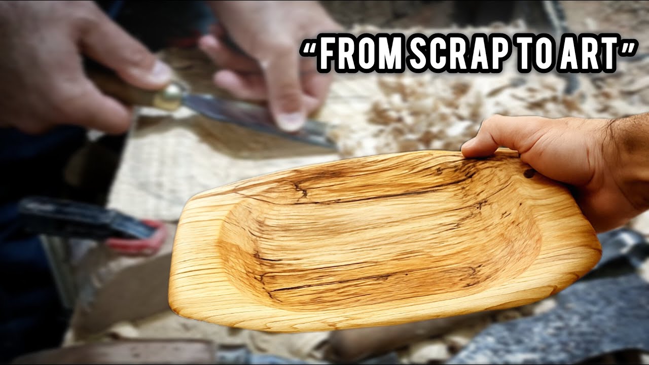 Rustic Wooden Plate from Scrap Wood – No Machines, Just Hand Tools ...