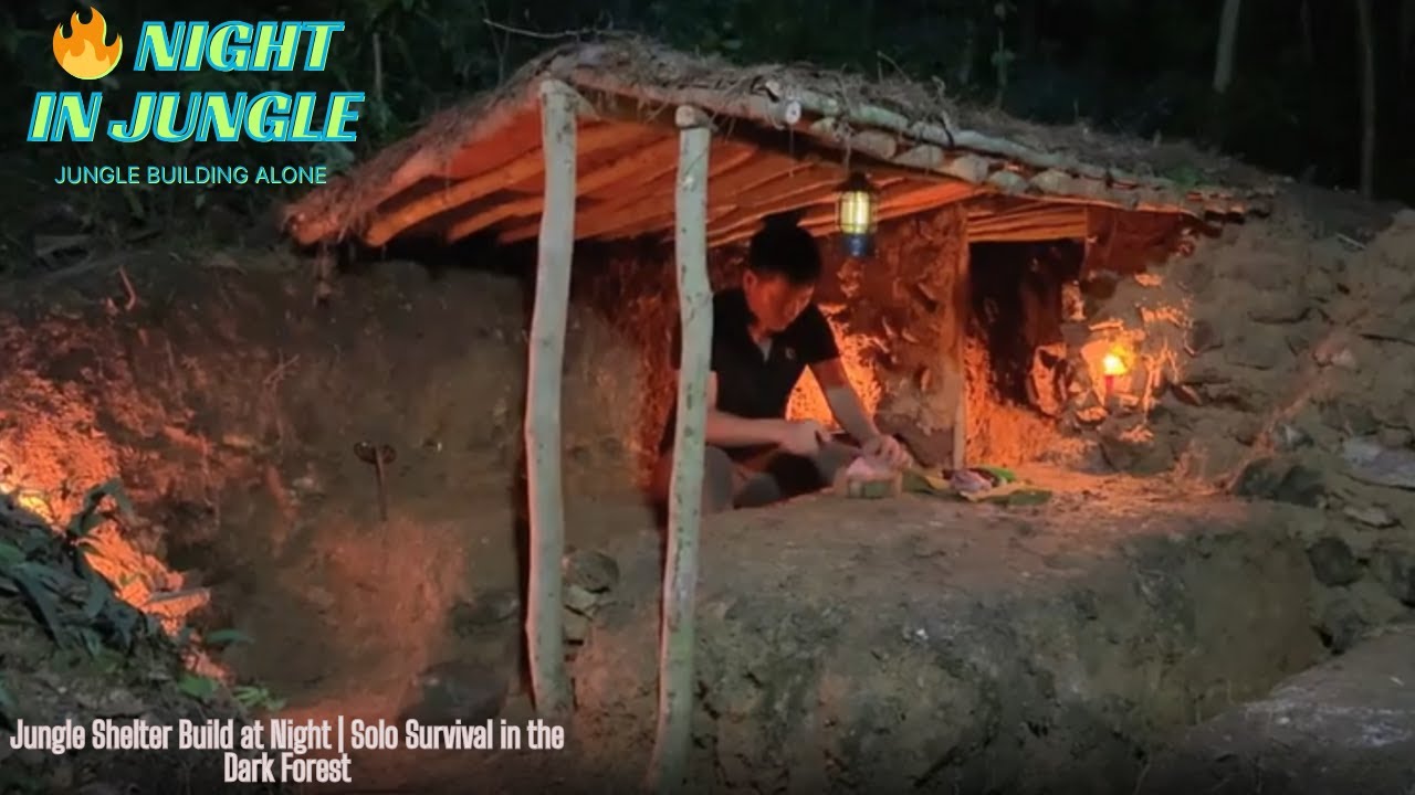 Solo Survival Building a Hidden Underground Shelter in the Jungle - YouTube