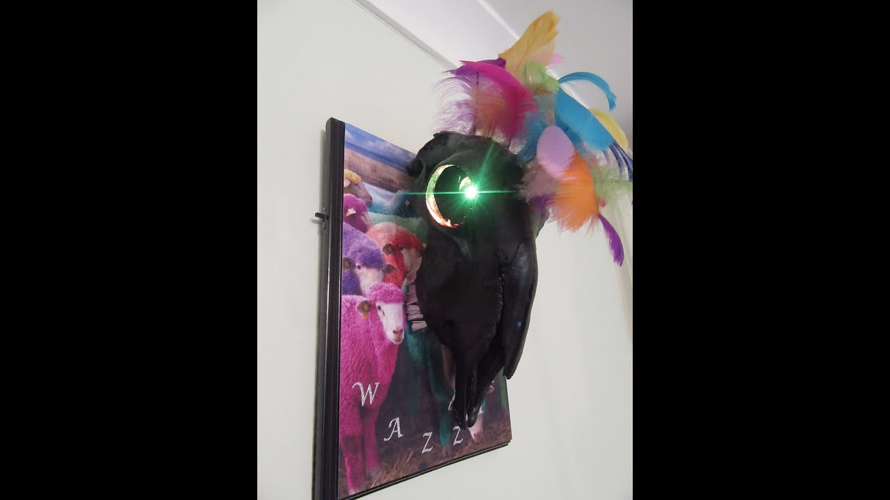 LED Feather Mohawk Sheep Skull - YouTube