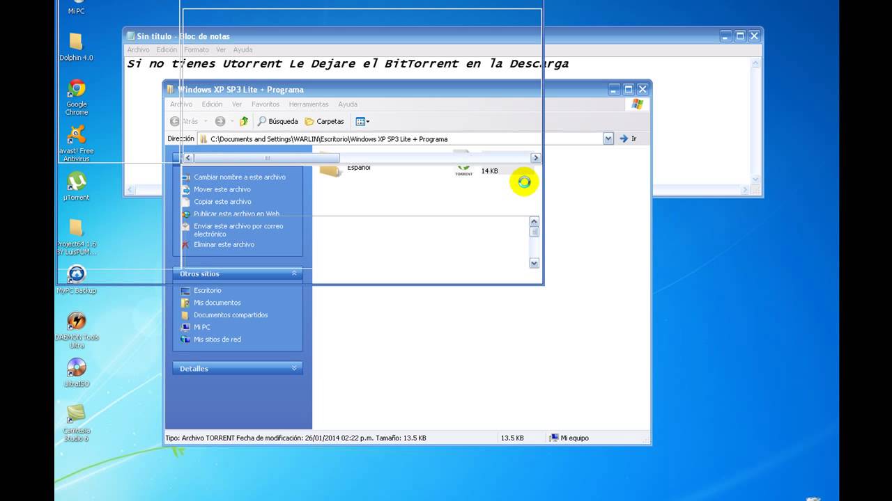 Como Descargar Windows XP Lite SP3 En Español 2014 - YouTube