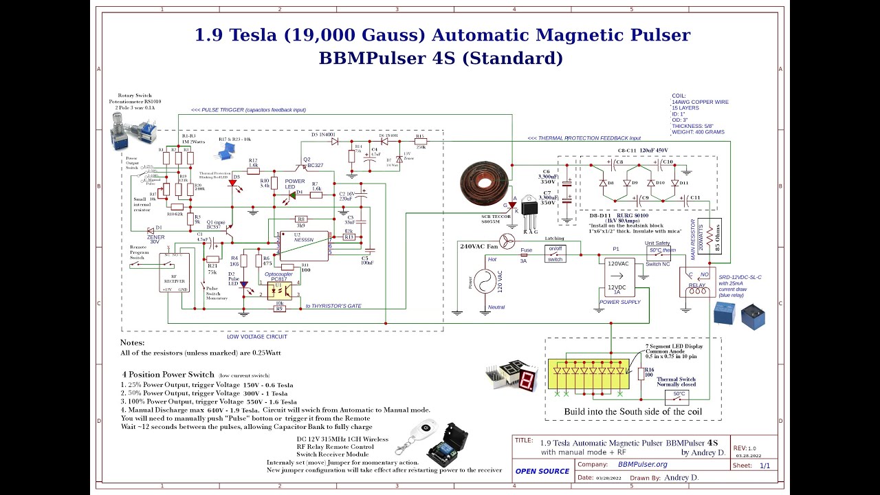 087 Open Source 1.9 Tesla Automatic Magnetic Pulser BBMPulser 4S ...