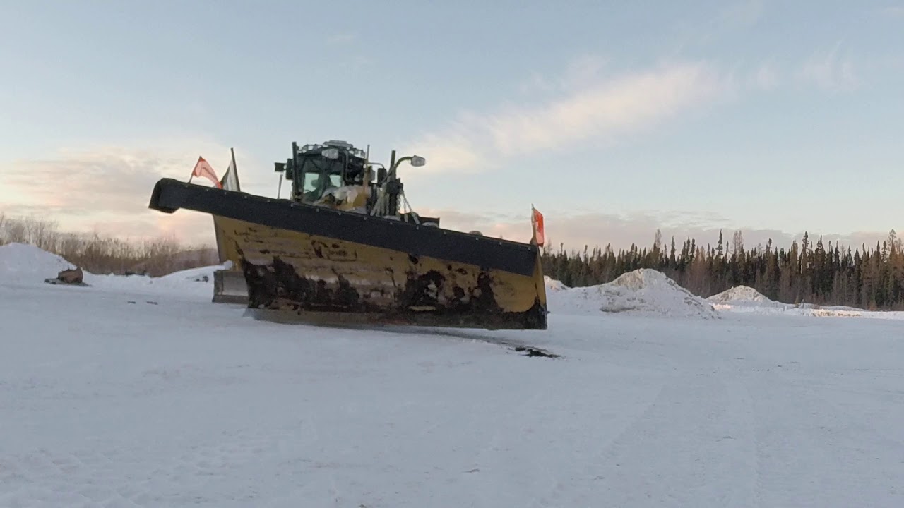 Cat 160AWD-15A Snowplow demo of Capital I Plow/wing & Craig snow-gate ...