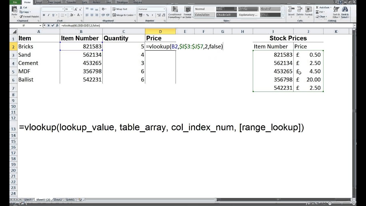 VLOOKUP Excel 2010 - YouTube