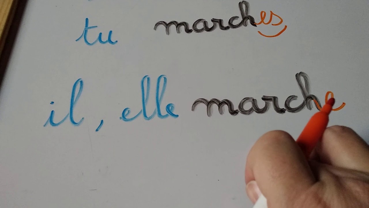 Le verbe marcher au présent de l'indicatif - YouTube