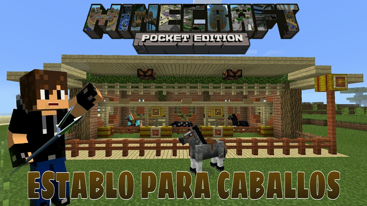 COMO HACER UN ESTABLO PARA CABALLOS : MINECRAFT PE 0.15.1 - YouTube