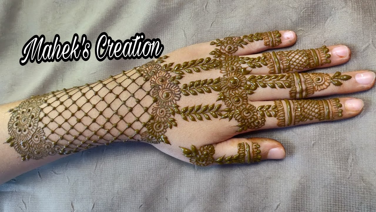 Stylish net mehndi design for back hand | 2019 | Mahek's Creation - YouTube