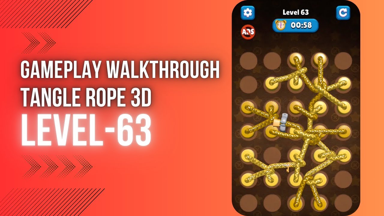 TANGLE ROPE 3D : LEVEL 63 WALKTHROUGH - YouTube
