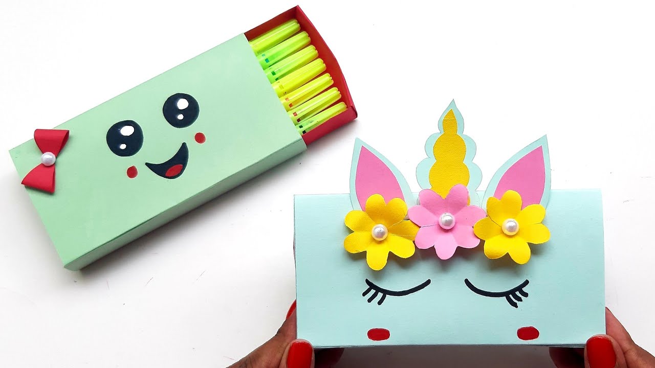 How to make a paper pencil box | DIY paper pencil box idea/Easy Origami ...